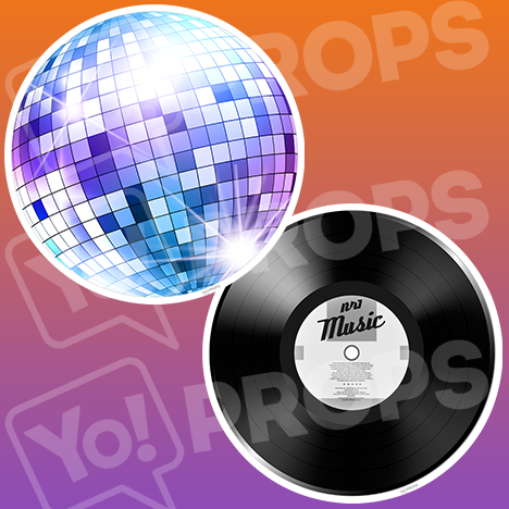 Retro Prop - Discoball & Vinyl Record Prop Photo | YoProps – Yo Props