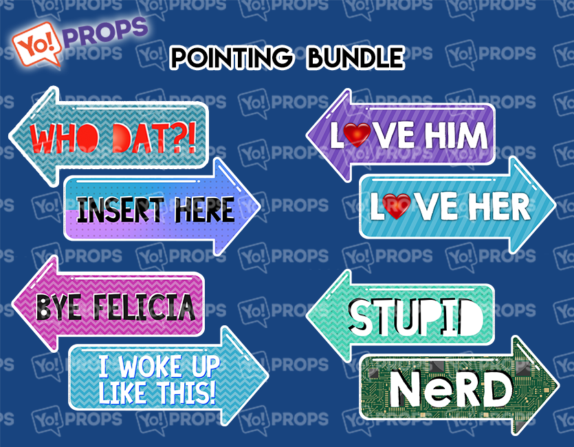 A Set Of 4 Signs The Pointing Bundle Yo Props a-set-of-4-signs-the-pointing-bundle-yo-props