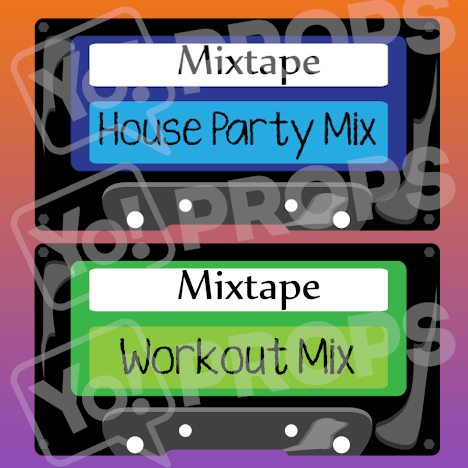 Retro 80's and 90's Prop - Mix Tape (blue/green) – Yo Props